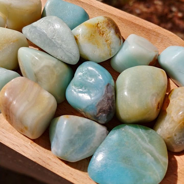 Peruvian Blue Opal Tumbled Stone (1) – Hula Moon Conjure